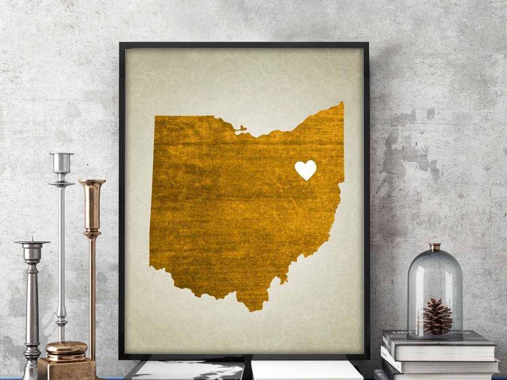 Amazon.com: Ohio | State Map, State Art Print, Ohio State Map, Custom ...