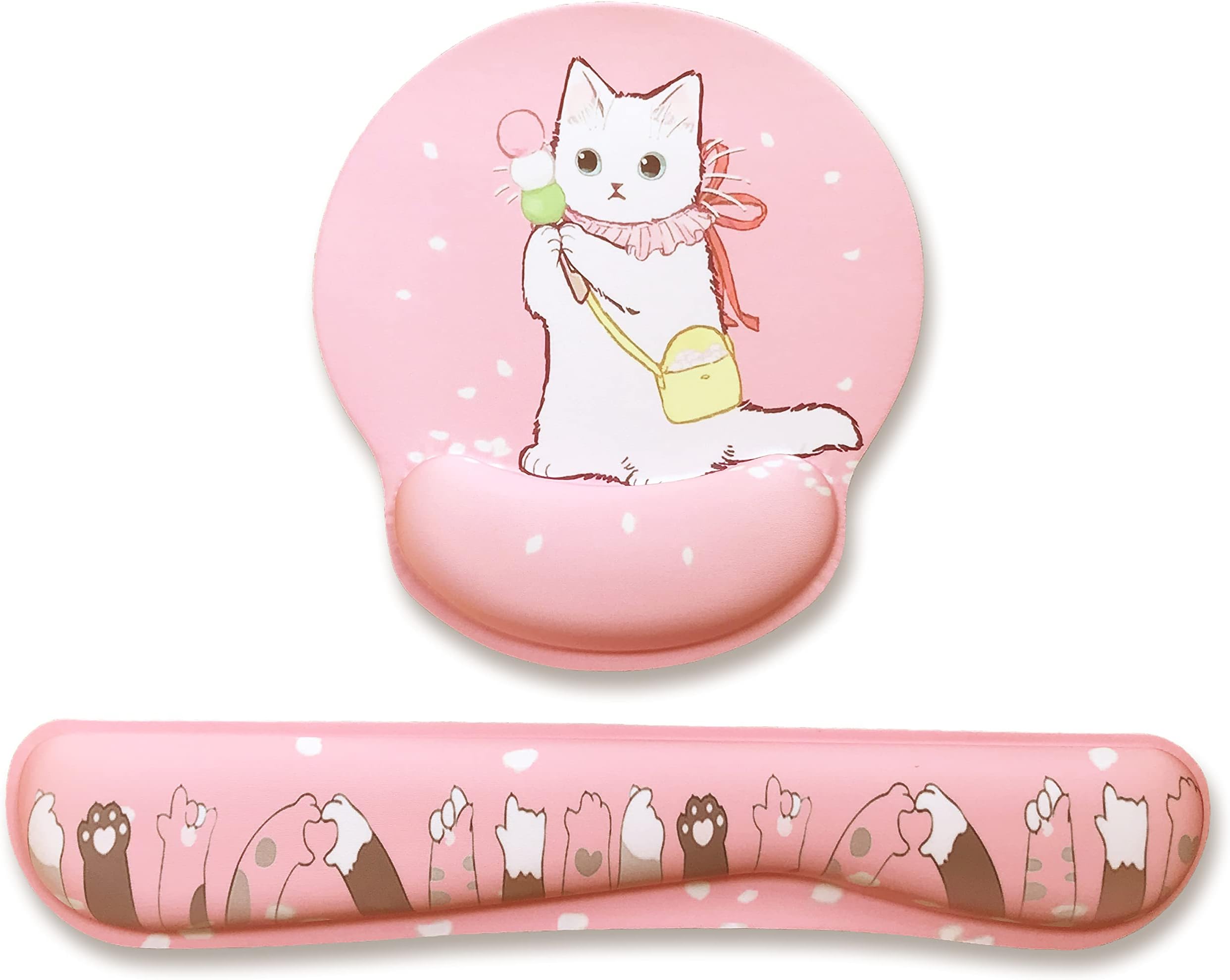 Amazon.com: Cute Pink Keyboard Wrist Rest and Mouse Wrist Rest Support ...