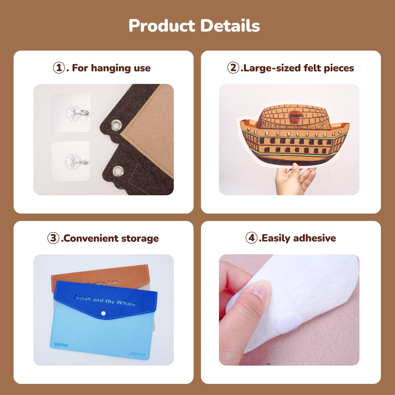 Snapklik.com : 2 Pack Felt Board Bible Stories Set, Flannel Felt Board ...