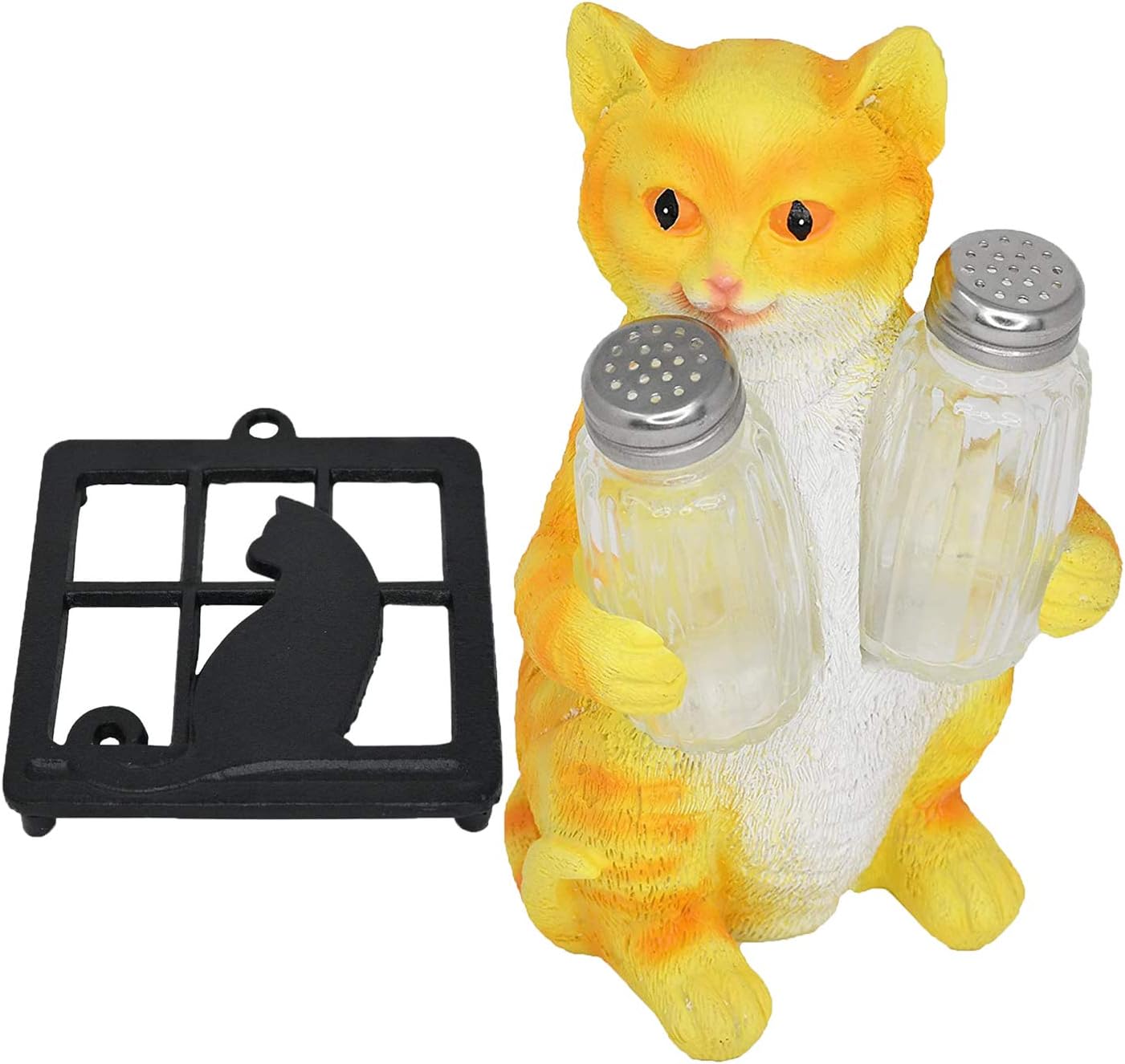 Amazon.com: Home-X Cast Iron Trivet, Square Trivet with Single Cat in ...