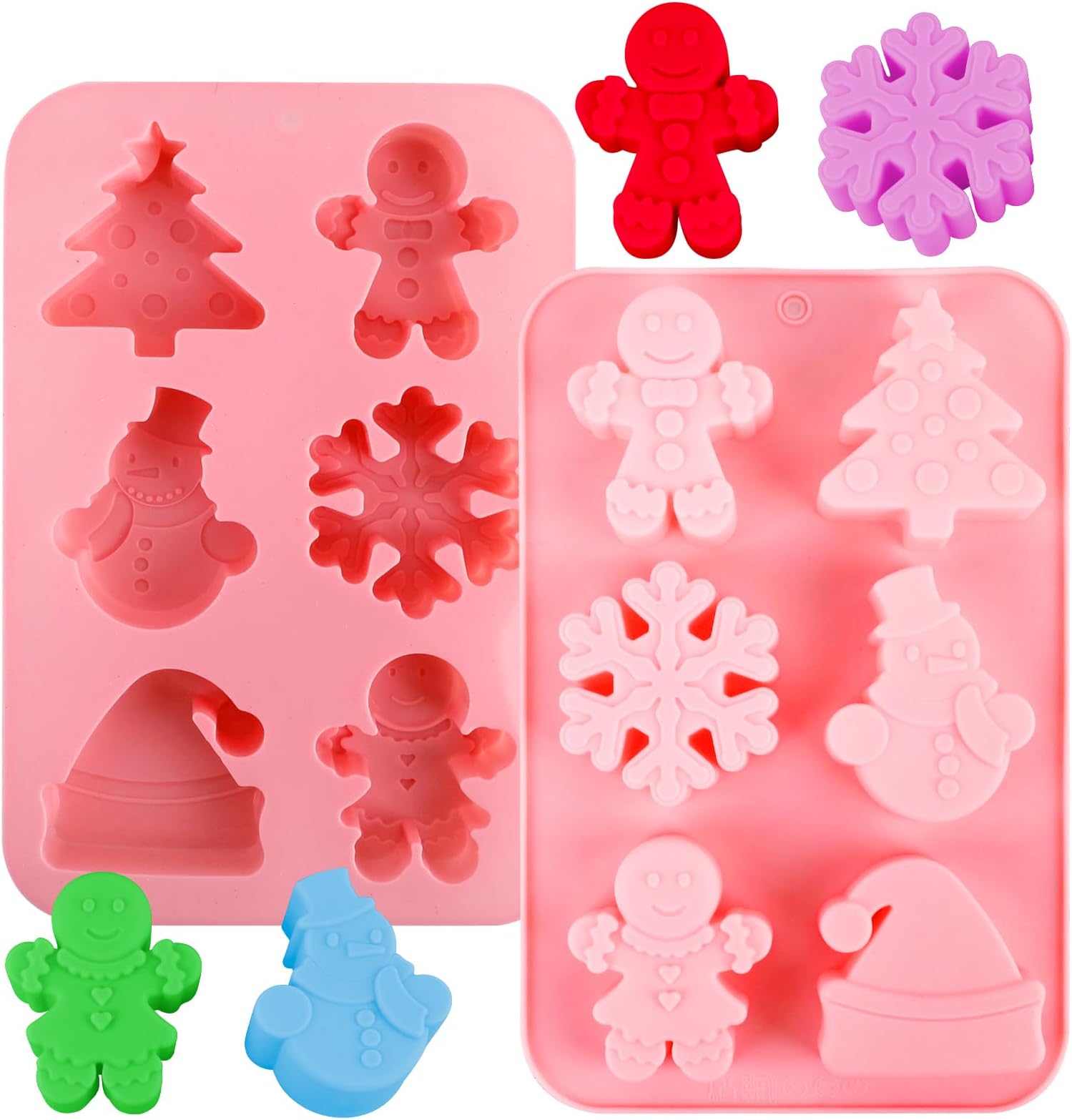 Amazon.com: 2Pcs Christmas Silicone Cake Molds Christmas Chocolate ...