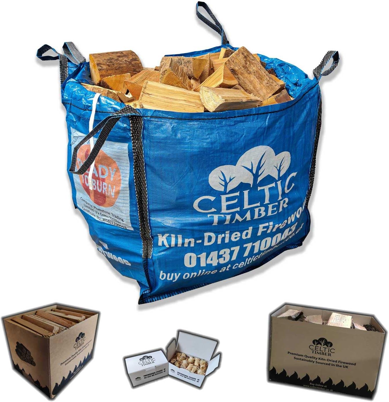 Premium Kiln-Dried Firewood Logs - Hardwood & Softwood, Small bags to ...