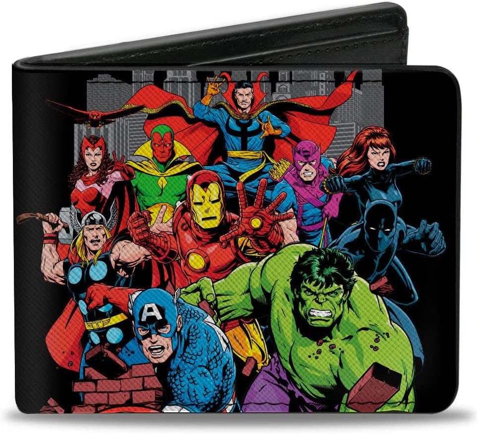 Amazon.com: Buckle-Down Marvel Comics Wallet, Bifold, Avengers Classic ...