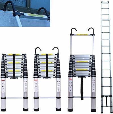 Aluminum Telescopic Extension Ladder A-Frame Ladder 2-in-1, Portable ...