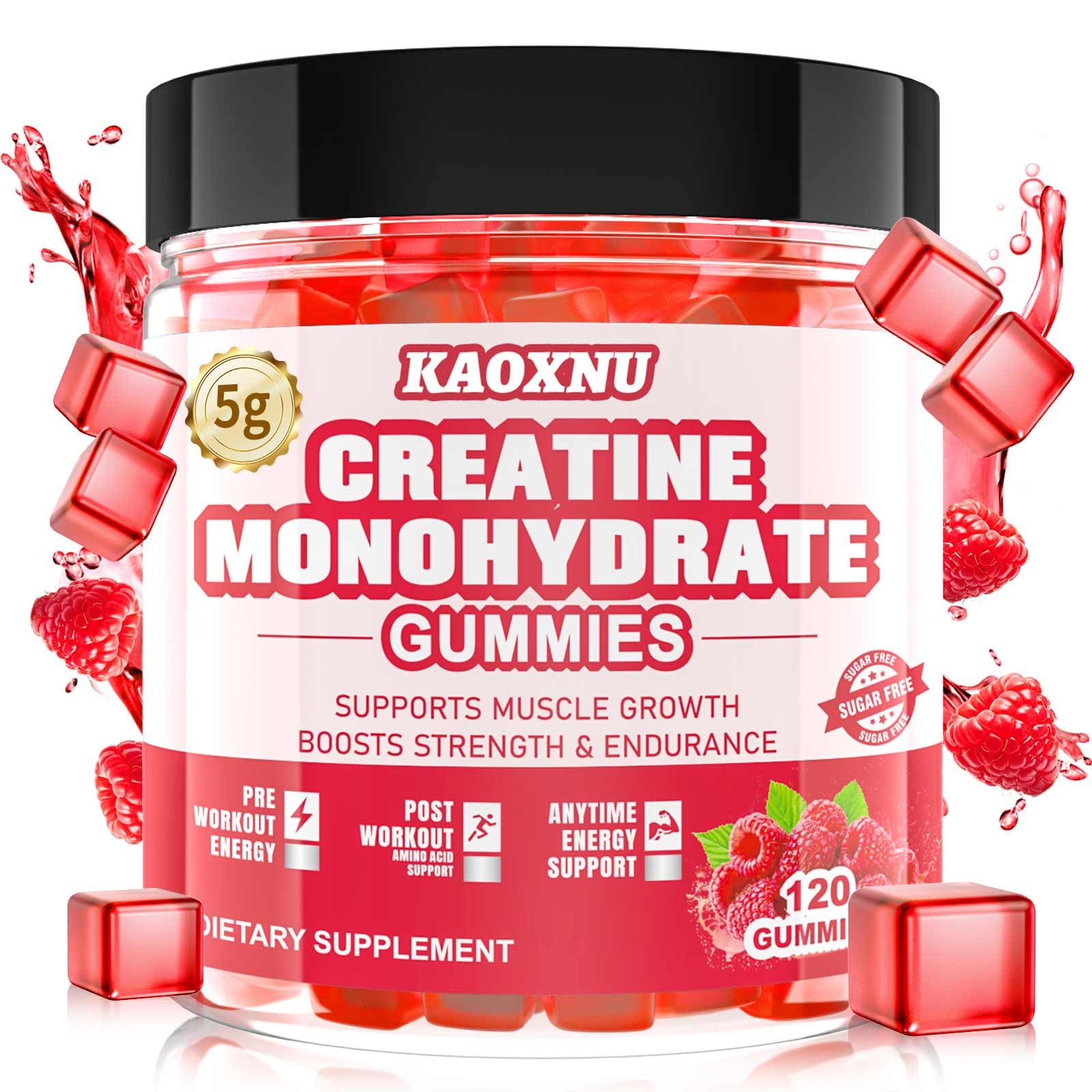 Creatine Monohydrate Gummies for Men & Women 120 CT - 5000mg of ...