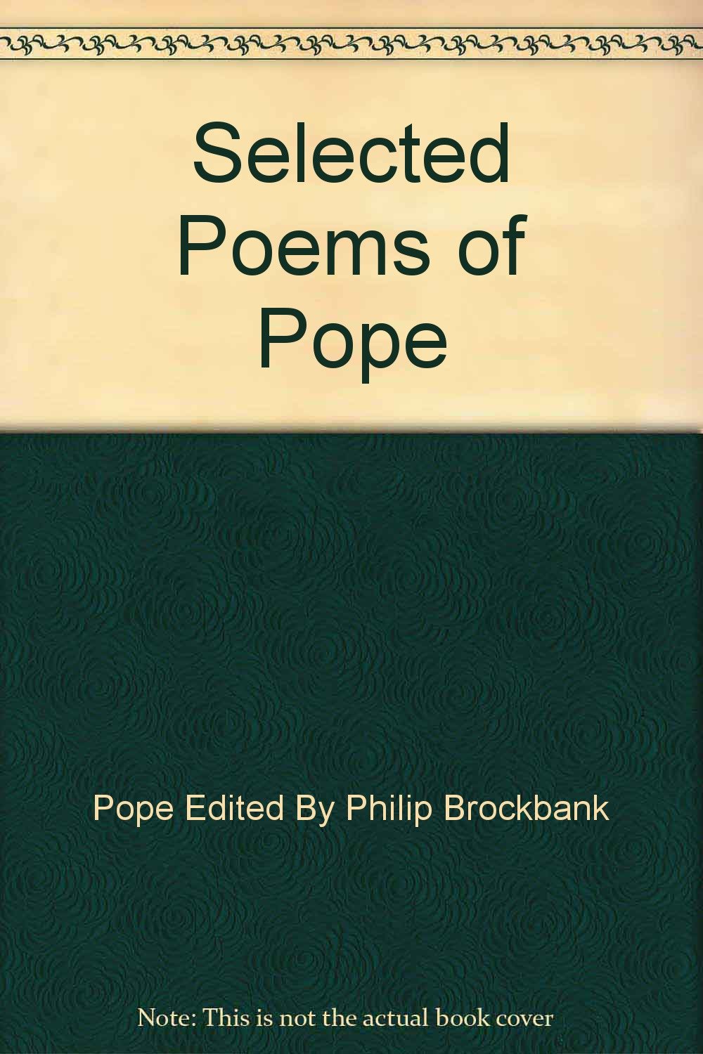 Selected Poems of Pope: Pope / Brockbank, P [ed]: 9780090728510: Amazon ...