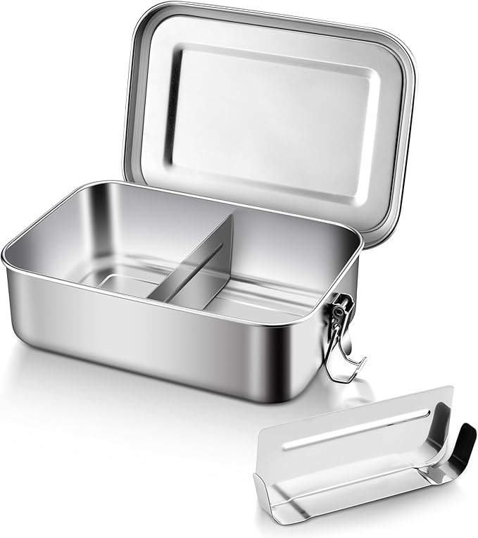 Amazon.com: E-far Stainless Steel Bento Box, Large 1400ml Metal Bento ...