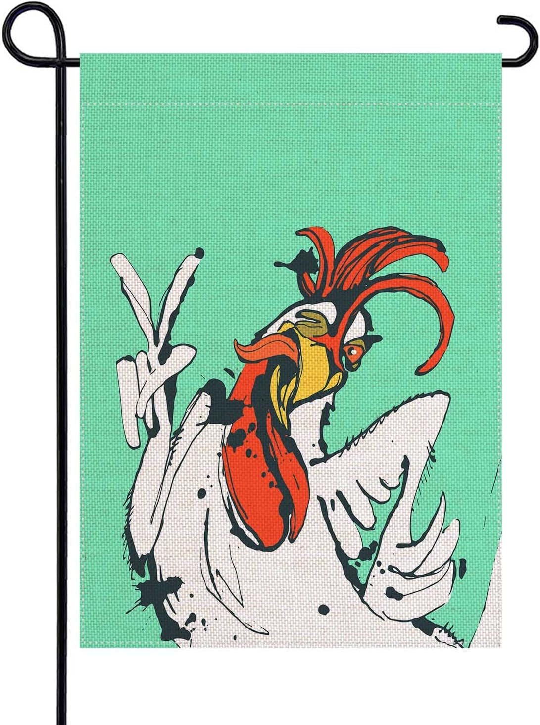 Amazon.com : Uanvaha cock Small Garden Flag for Outside cartoon Funny ...