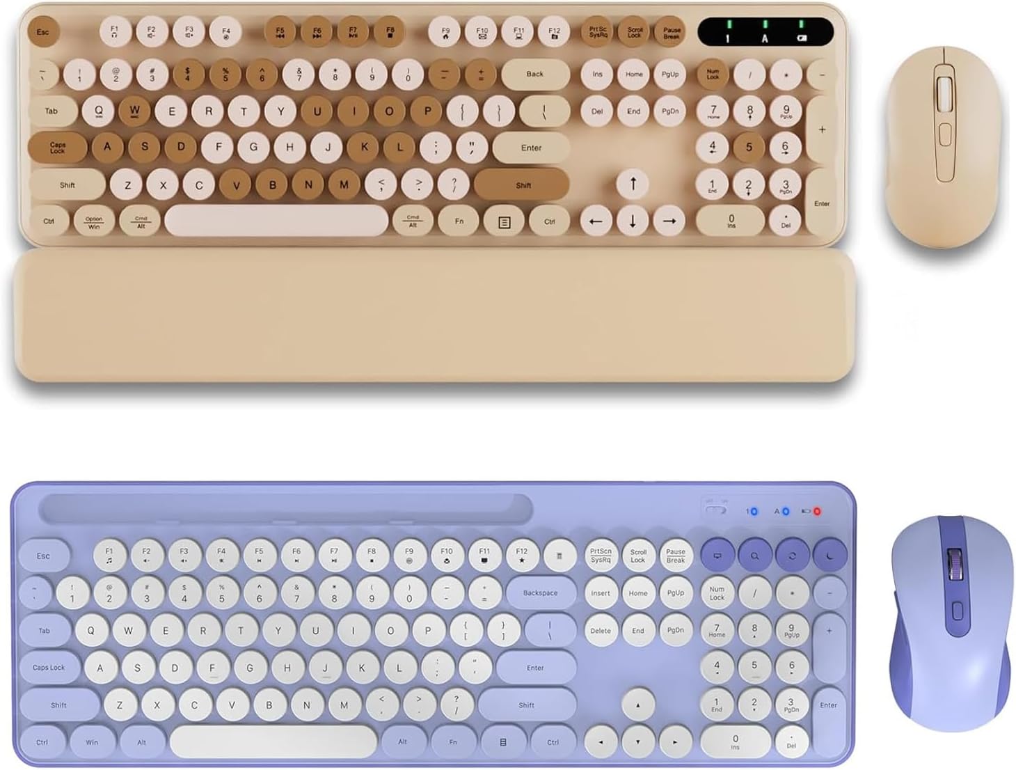 Amazon.com: Colorful Milk Tea and Purple Retro Typewriter Wireless ...