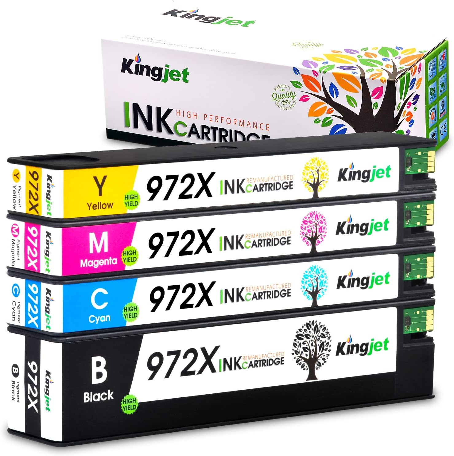 Kingjet Compatible Ink Cartridge Replacement for HP 972X Work with ...