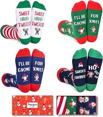 Amazon.com: HAPPYPOP Funny Christmas Socks for Women Men, Holiday Socks ...