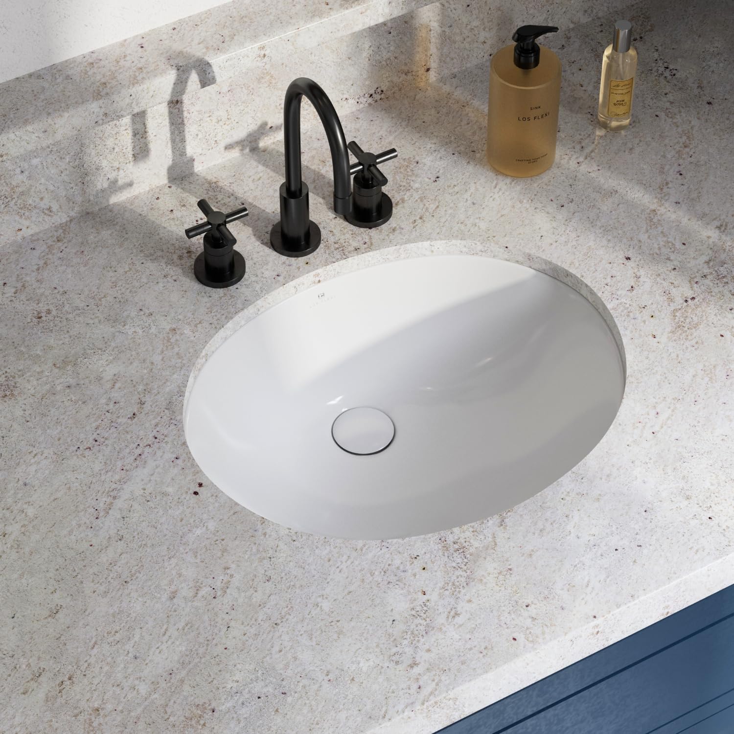 Oval Undermount Bathroom Sink 20 Inch, Los Flexi White Vitreous China ...