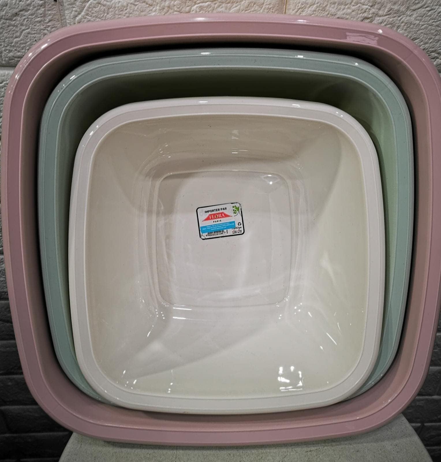 Bassine Carrée en Plastique, Lot de 3 Tailles et 3 Couleurs : Amazon.fr ...