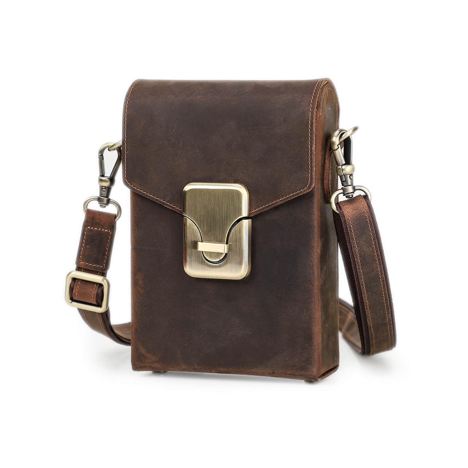 Amazon.com: Hiram Genuine Leather Small Crossbody Bag for Men, Men's ...