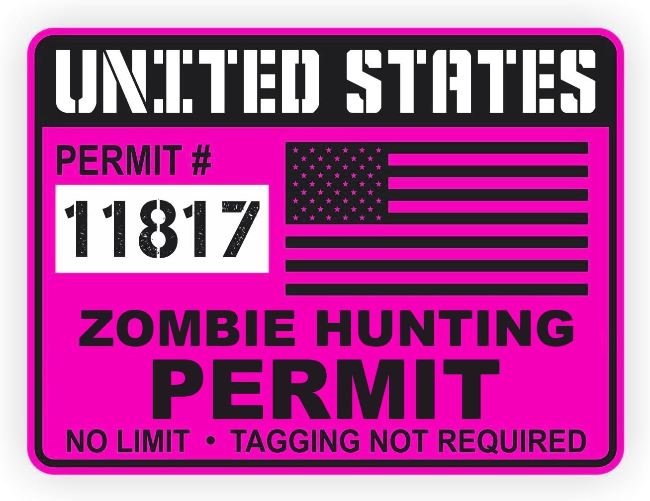 Amazon.com: United States Zombie Hunting Permit Vinyl Decal (2 Pack ...