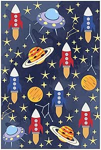 Amazon.com: ABC Alphabet Number Kids Educational Rug Rocket, Airplane ...