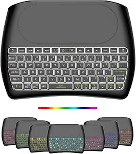 Amazon.com: Mini Wireless Bluetooth Keyboard with Touchpad, Upgrade RGB Backlit Handheld Small ...