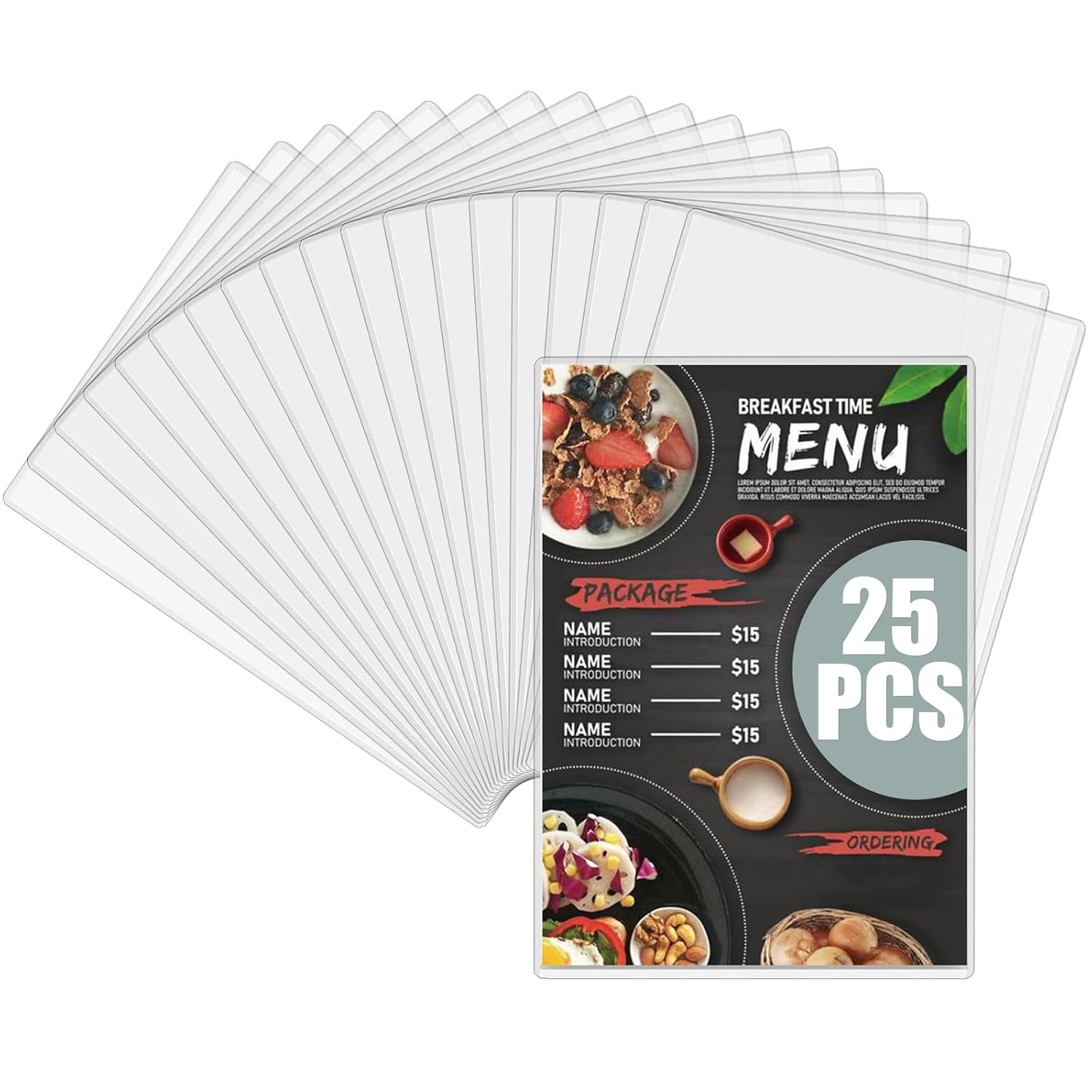Amazon.com: YAYODS 25 Pack Menu Covers 8.5 x 11 2 View Plastic ...