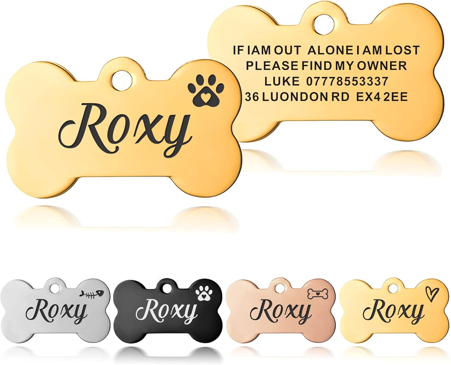 Amazon.com: Dog Tags for Pets Personalized ID Tags for Dogs Cats Pets ...
