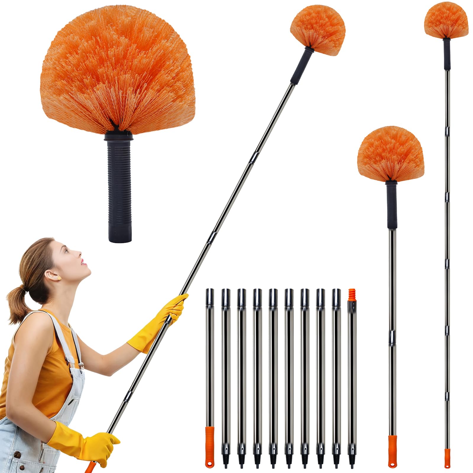 Amazon.com: 20+ft High Reach Cobweb Duster with 3-14 ft Extension Pole ...