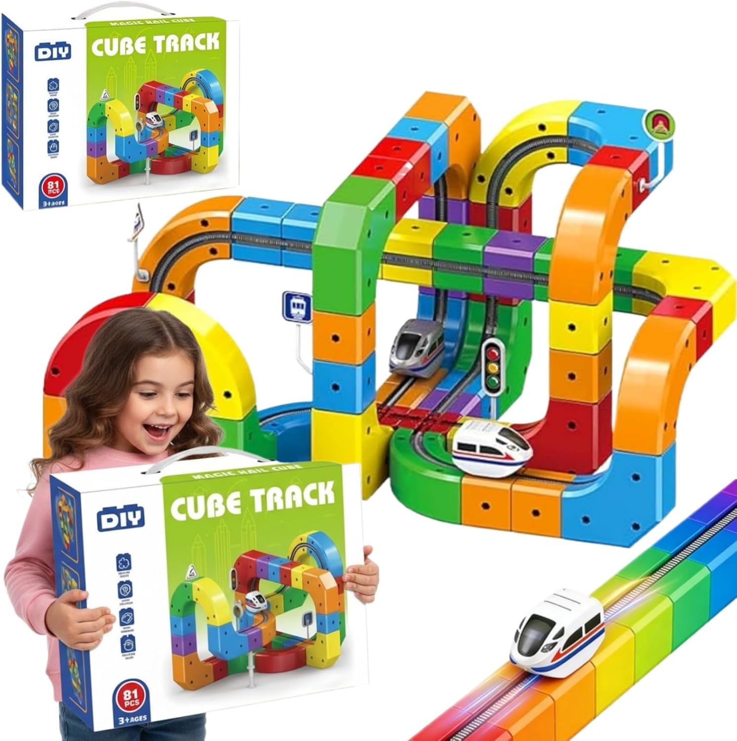 Amazon.com: Electric Train Set, 3D Infinity Track Fusion Toy with ...