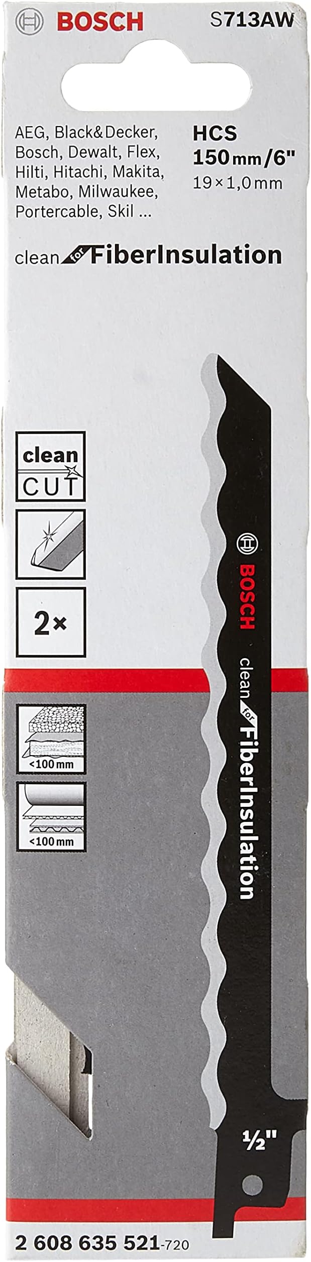 Milwaukee 45242079902 Sabre Saw Blade with Wave Teeth, Grey : Amazon.co ...