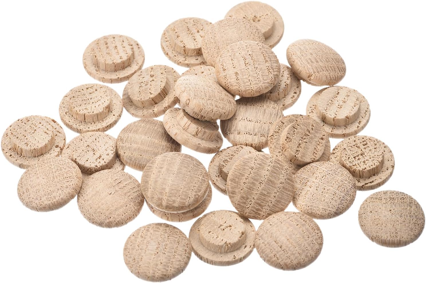 Amazon.com: uxcell Wood Plugs, 30Pcs 18 x 12 mm - Red Oak Wood Button ...