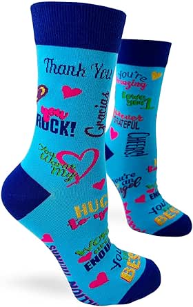 Amazon.com: Fabdaz Gratitude Statement Women's Novelty Crew Socks with ...