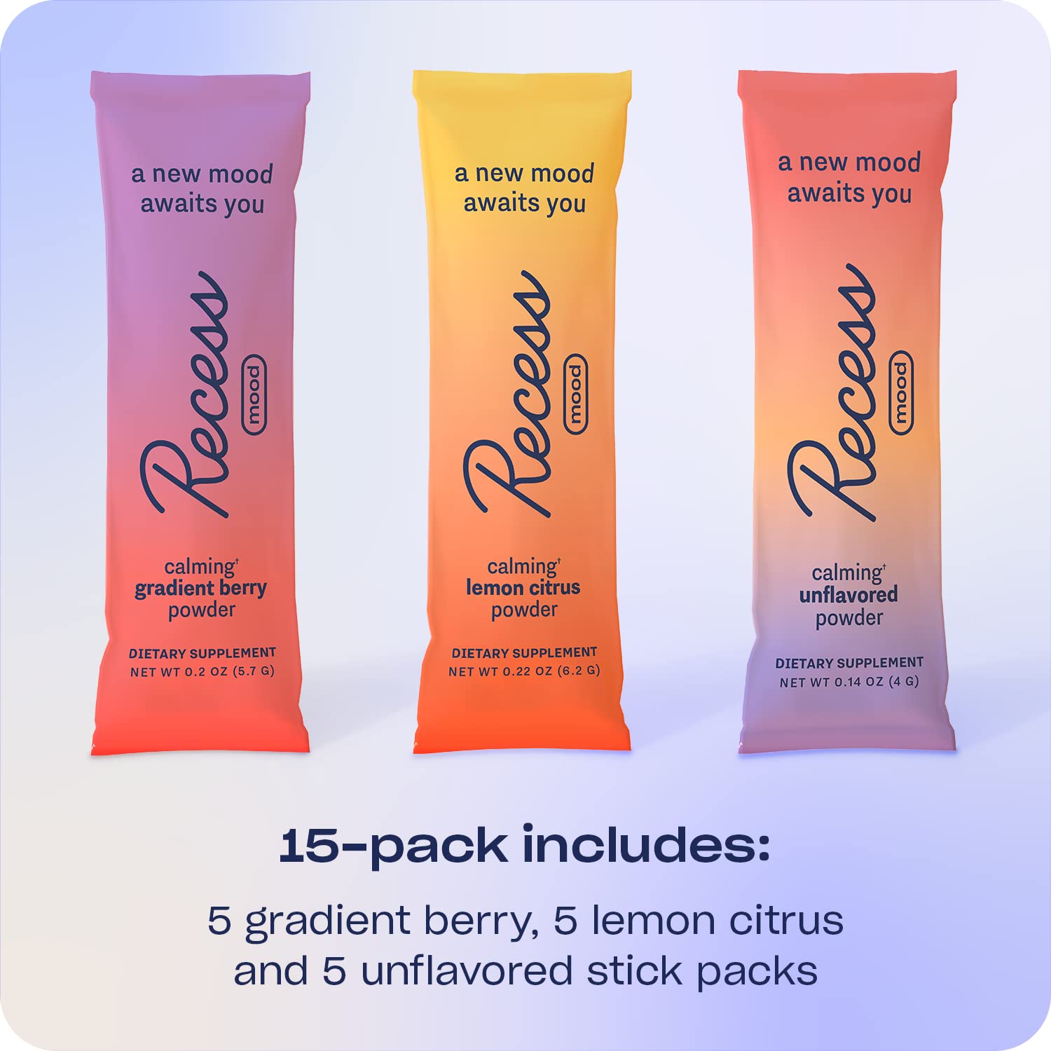 Snapklik.com : Recess Mood Drink Mix Powder Sampler Pack 15ct Box ...