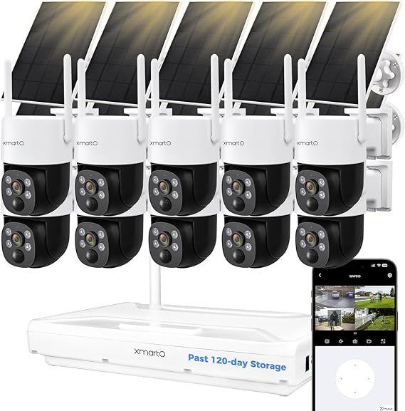 Amazon.com : XMARTO QHD Wire-Free Solar Security Camera System Outdoor ...