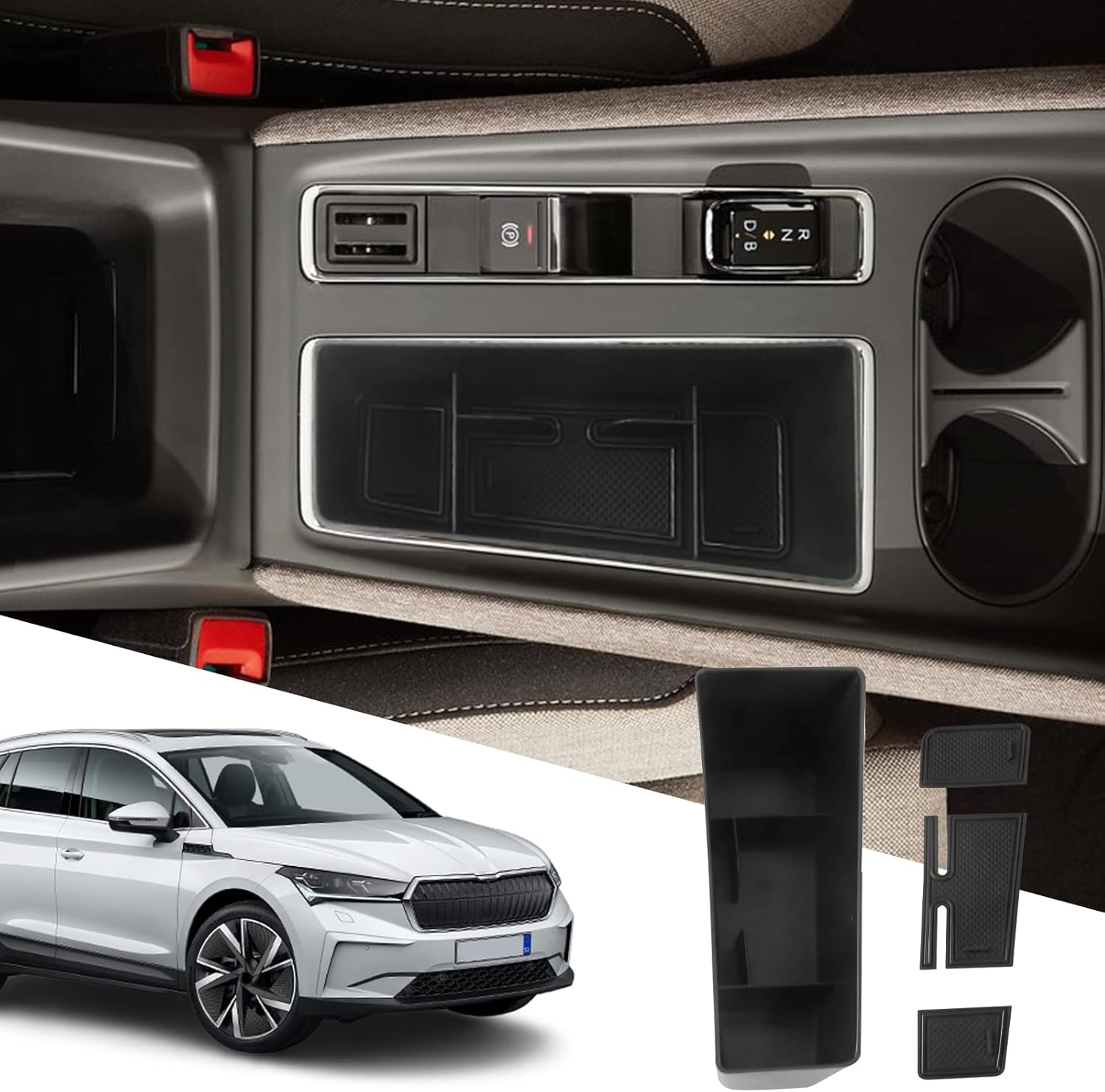 SXCY Compatible with Skoda Enyaq iV 2022 Centre Console Storage Box ...