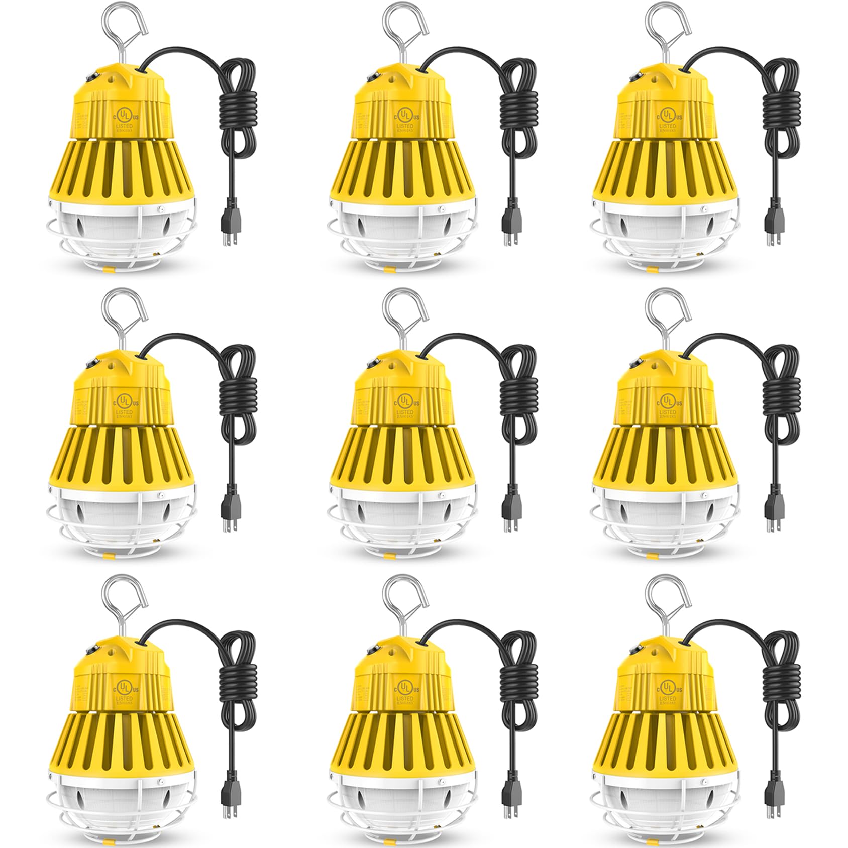 Snapklik.com : 9 Pack 60W LED Temporary Work Light UL Listed 7800LM ...