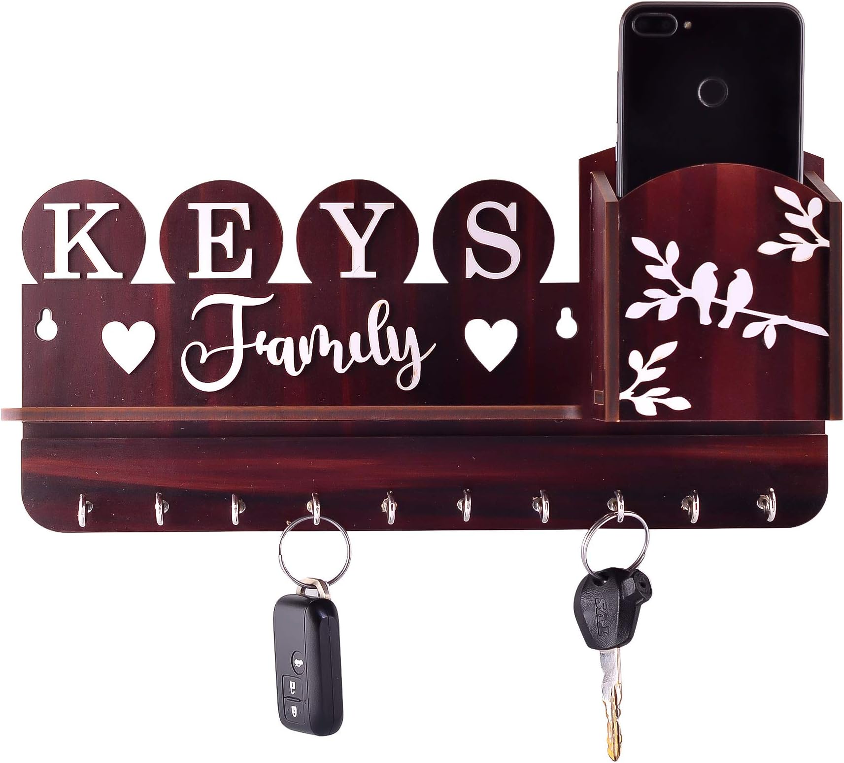 Aditya HANDICRAFTS Family Keys Unique Key Holder with Mobile Holder ...