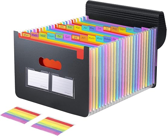 Dokumentenmappe A4 25 Fächer, Ordner Organizer Ordnungsmappe Tragbares ...