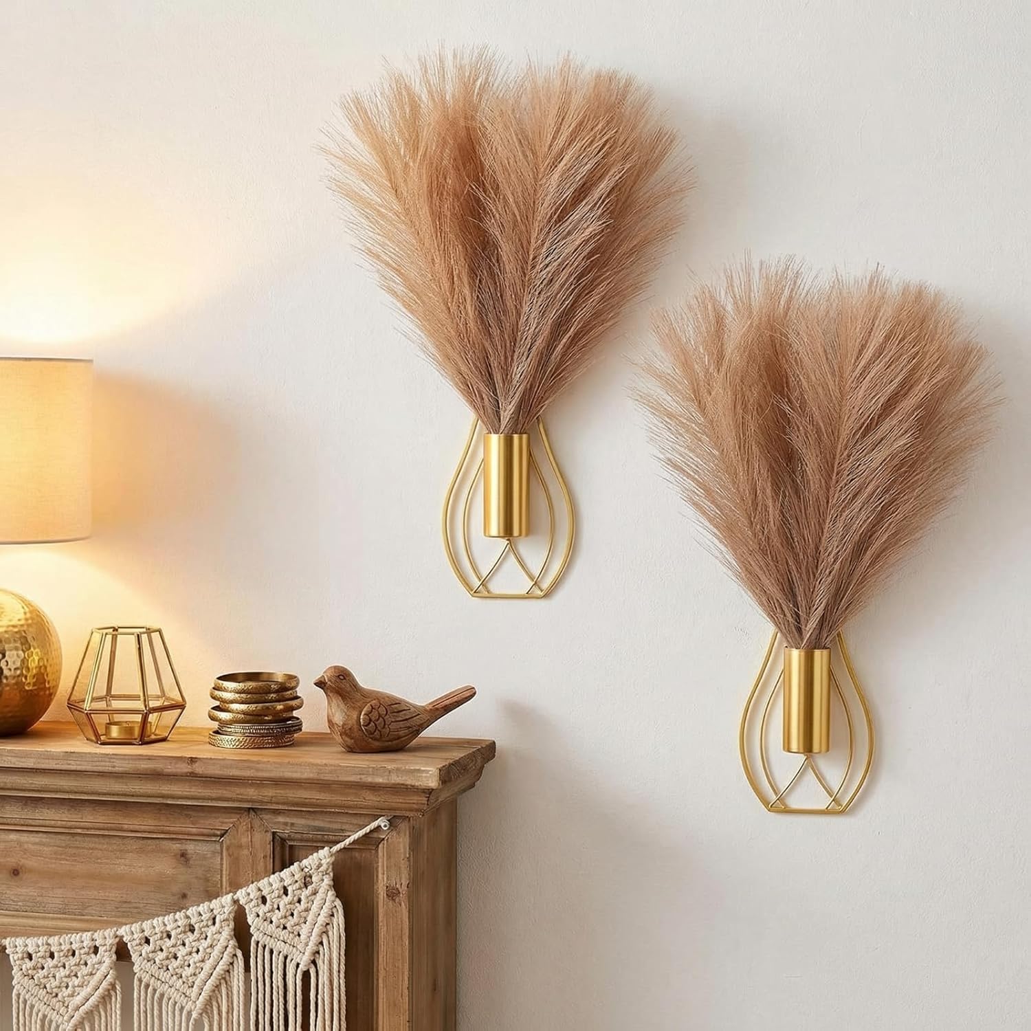 Amazon.com: Otoolling 2 Pieces Hanging Plant Wall Decor with Artificial ...