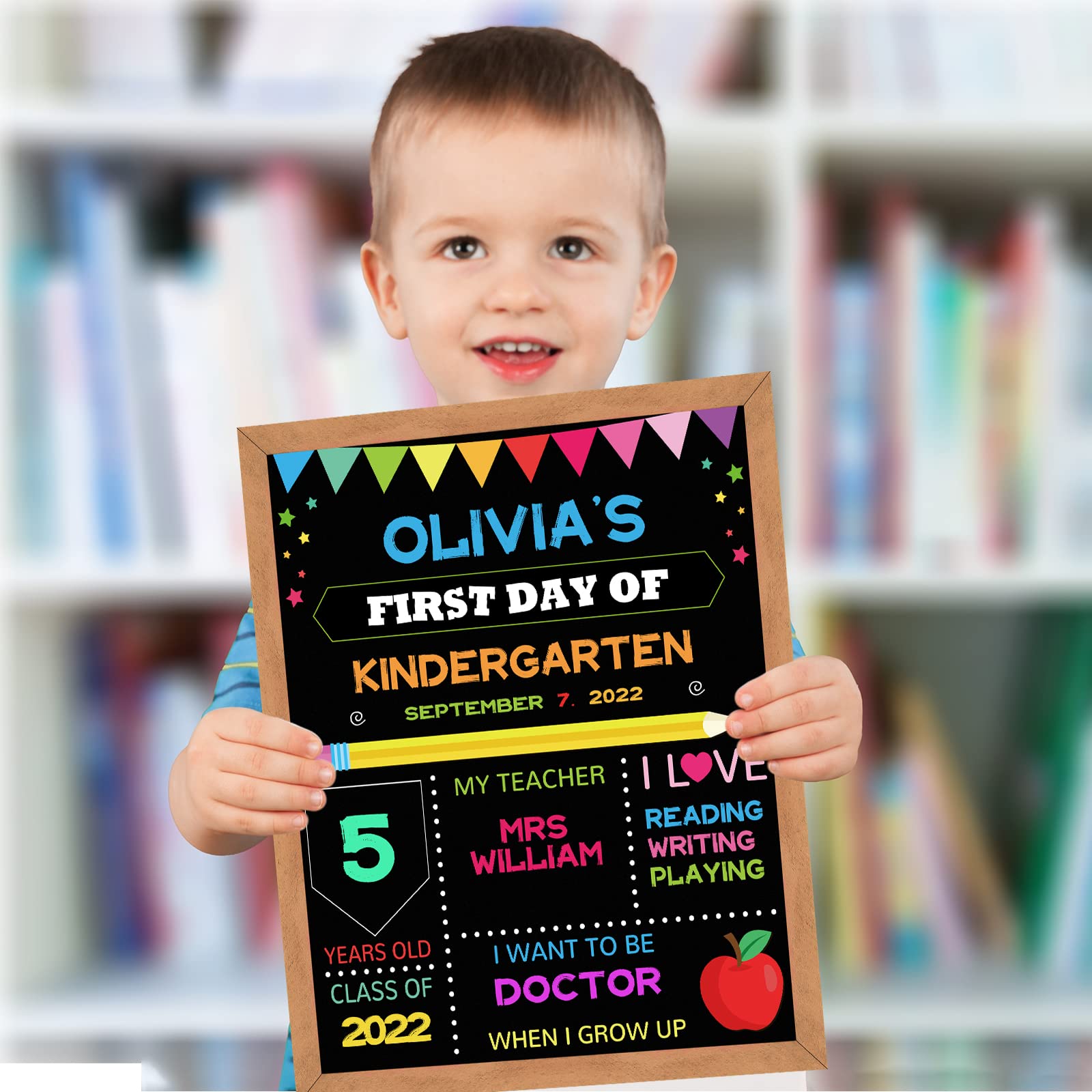 Snapklik.com : First & Last Day Of School Board, 11x14 Inch Double ...