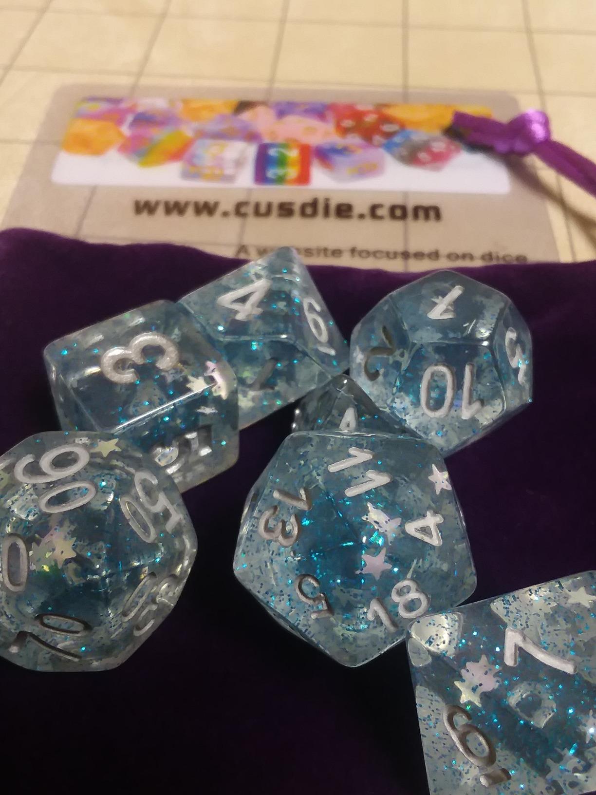 Amazon.com: cusdie Polyhedral Dice Sets Stars DND Dice Glitter Dice for ...