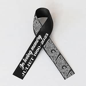 Amazon.com: 50pcs Personalized Memorial Ribbons, Custom Memorial Ribbon ...