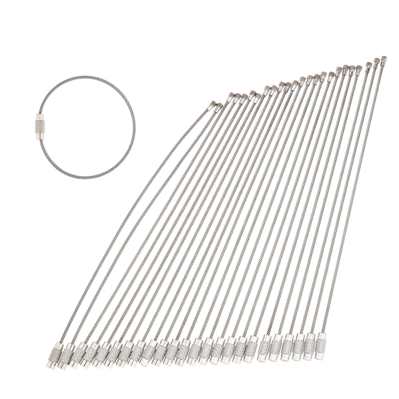 OTOTEC 24PCS Silve Wire Key Holders Aircraft Luggage Ring Wire Key ...