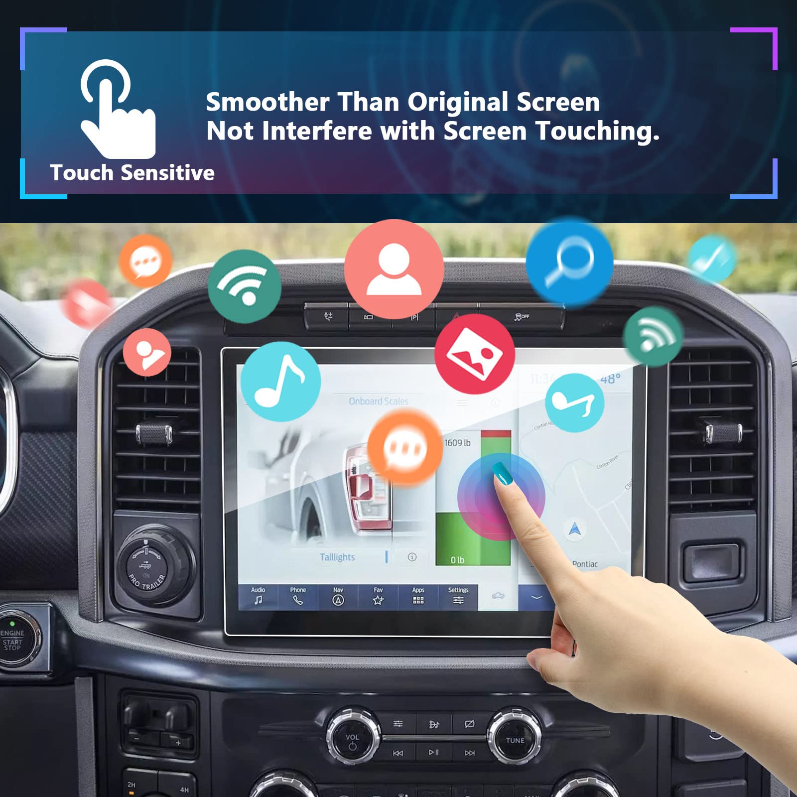 Snapklik.com : For 2022 2023 2024 Ford F-150 Screen Protector 12 Inch ...