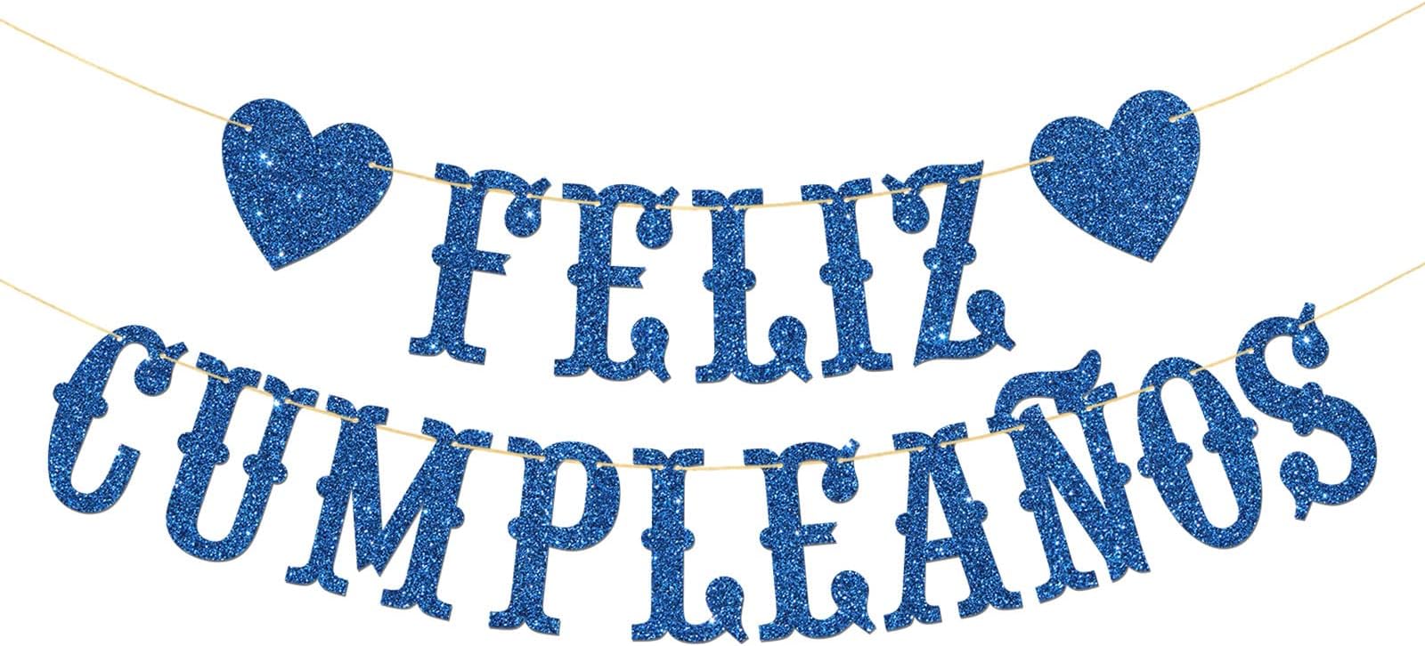 Amazon.com: RoadSea Feliz Cumpleaños Banner - Boy Girl Kid Adult ...