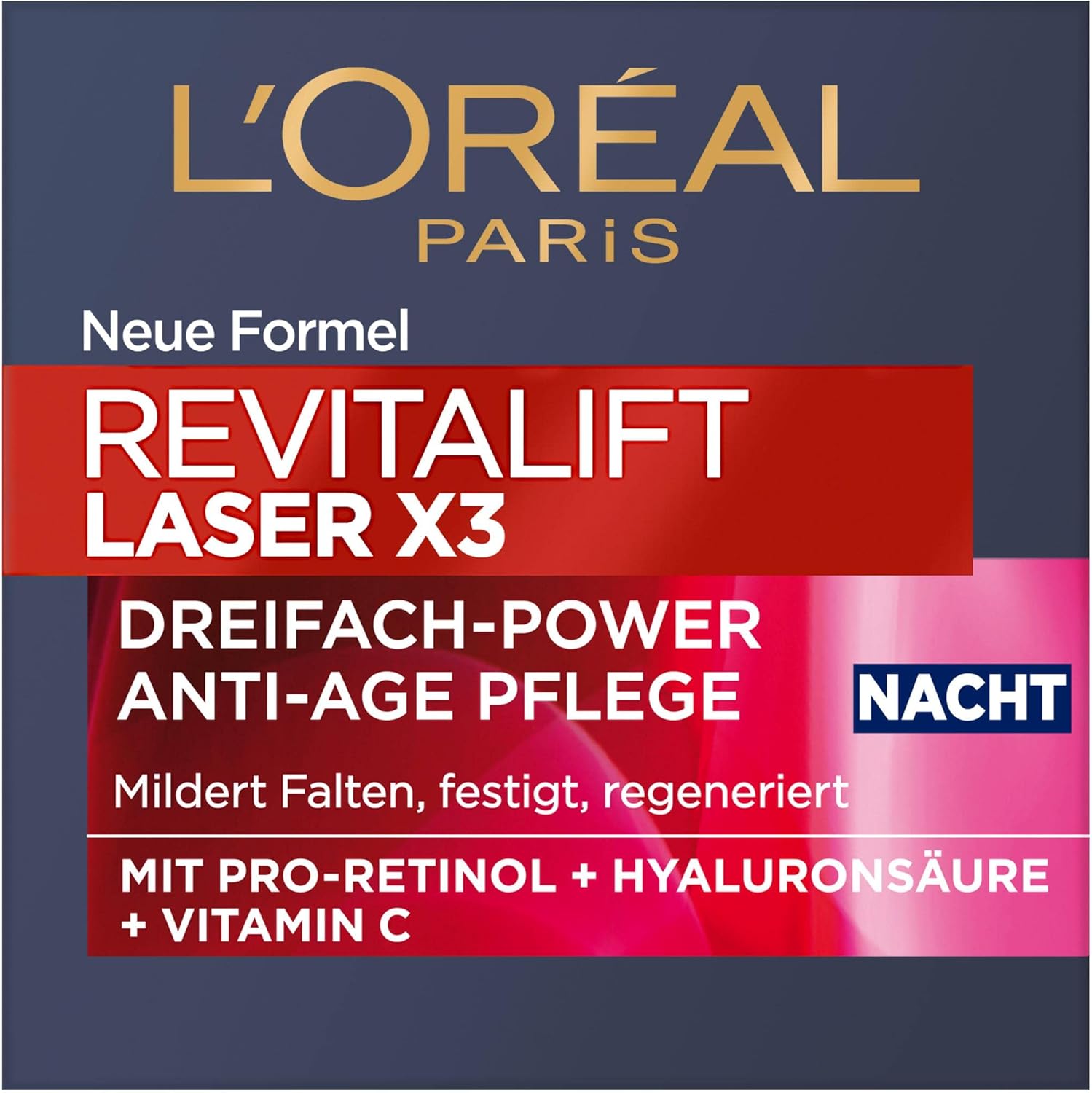 L'Oréal Paris Crema de noche antiedad con triple potencia para mujer ...