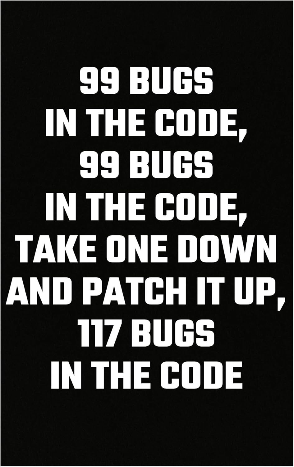 Amazon.com: 99 Bugs in The Code Coding Coder Nerd Geek - Poster ...