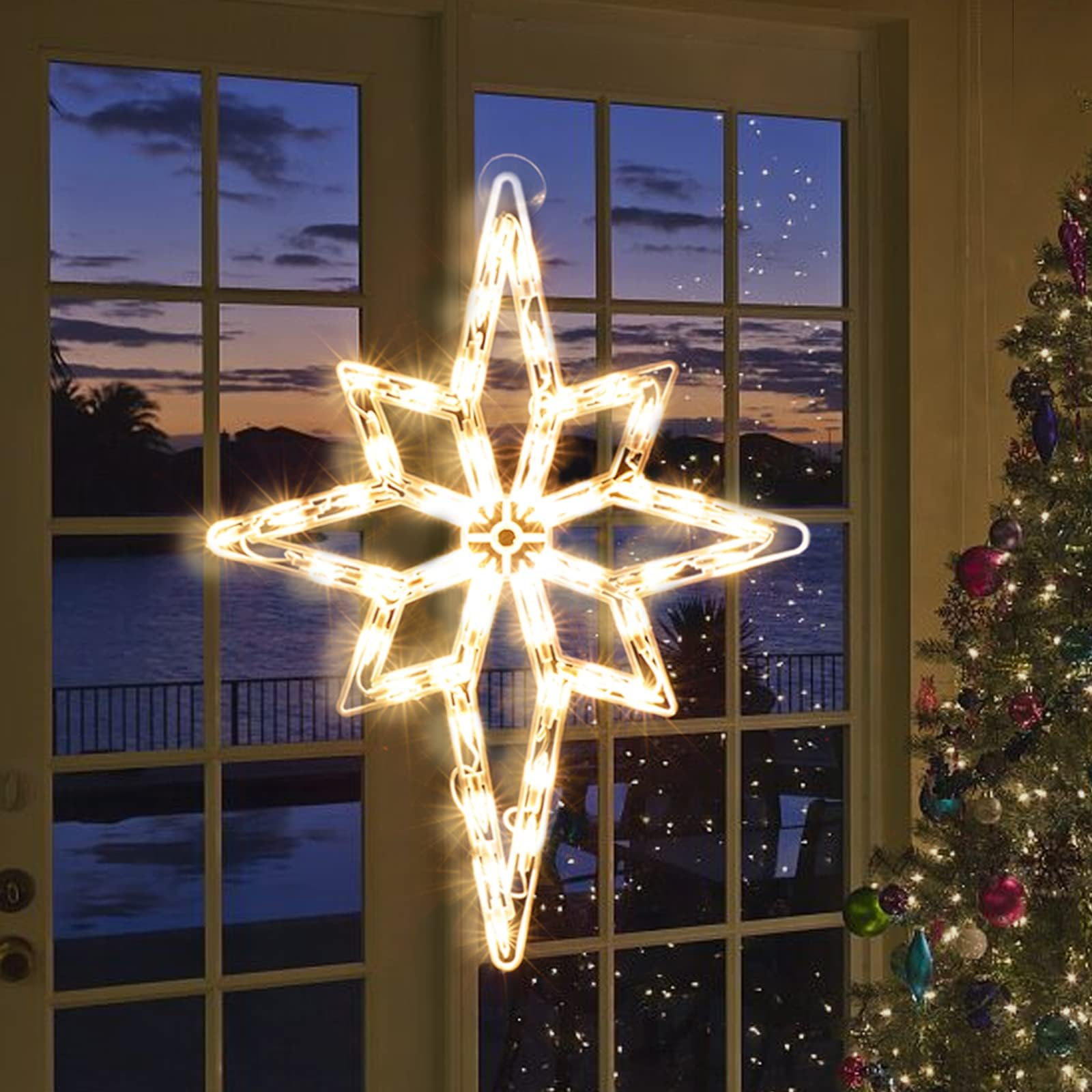 Amazon.com: Vickerman 35 Lights LED Star of Bethlehem Window Decor ...