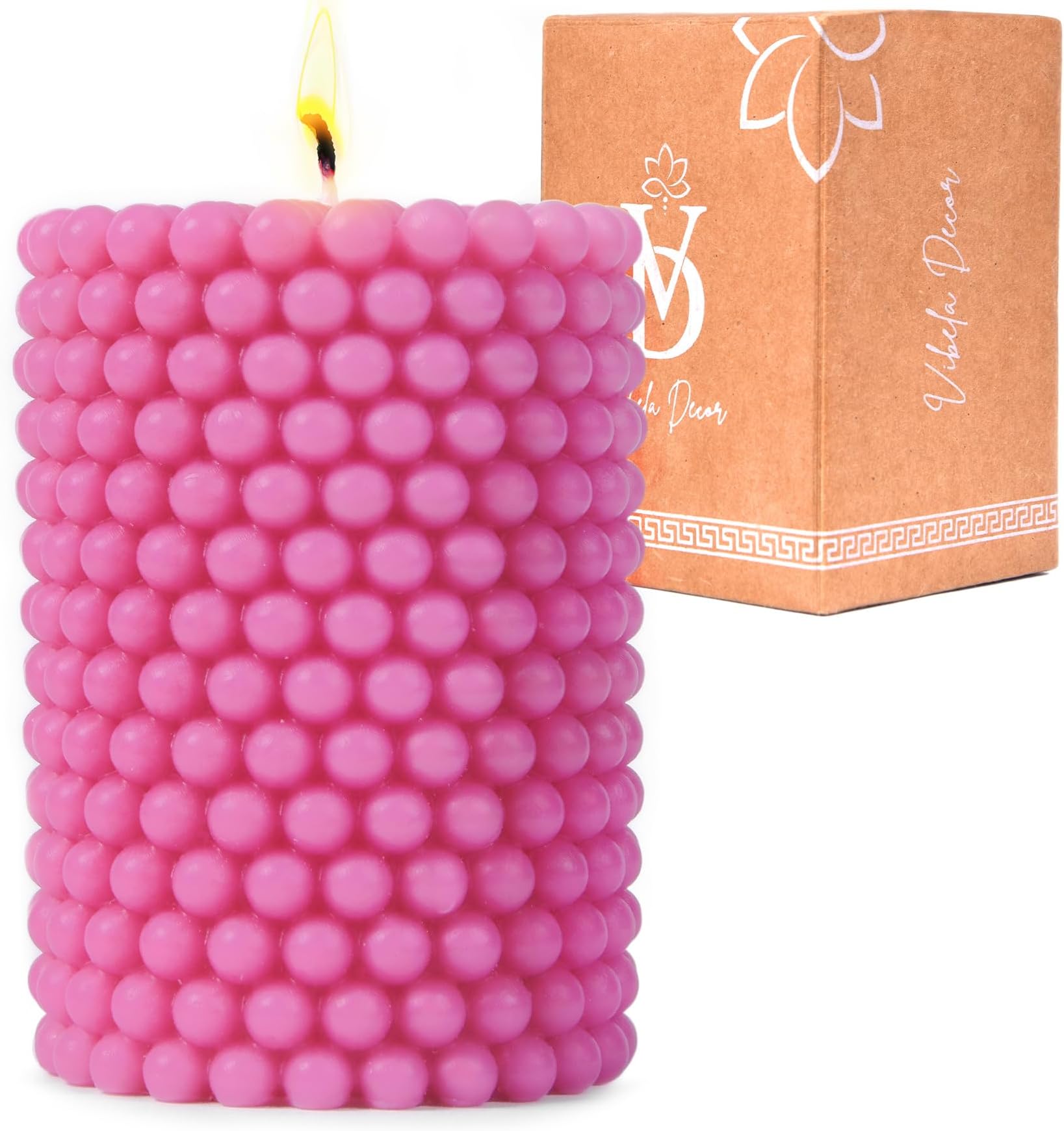Amazon.com: Pink Bubble Candle Soy, Bubble Candles Aesthetic, Candles ...