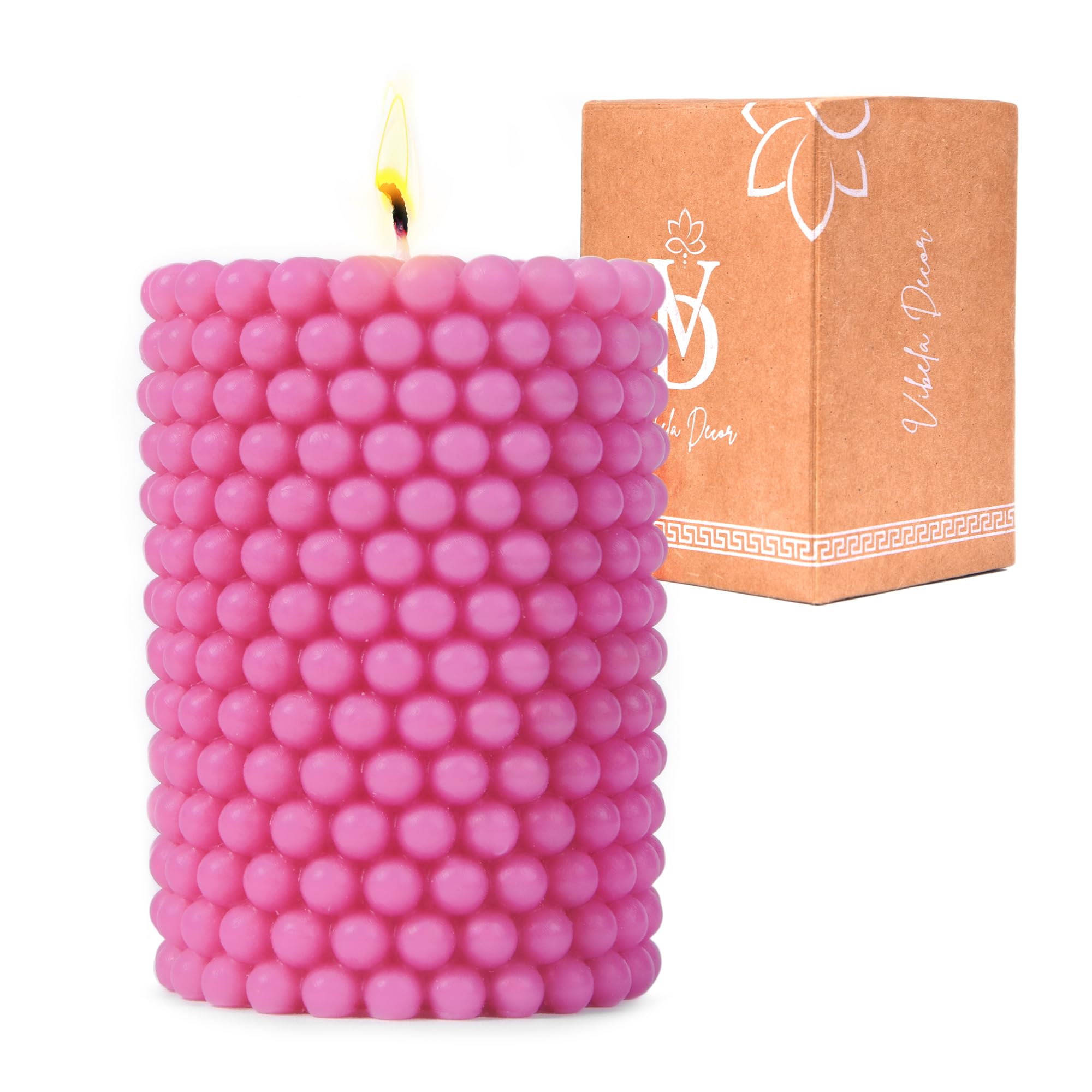Amazon.com: Pink Bubble Candle Soy, Bubble Candles Aesthetic, Candles ...