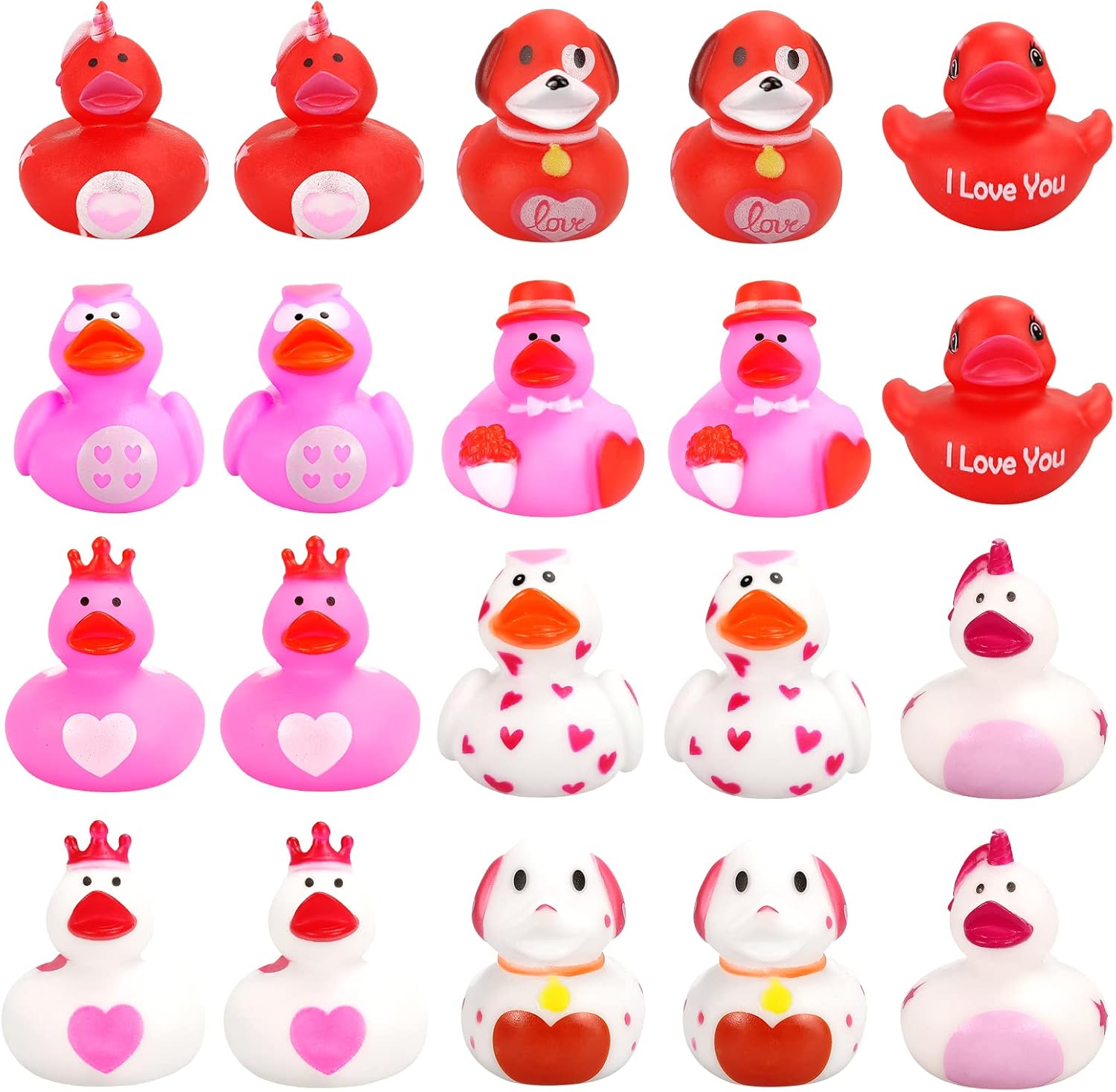 20 patos de goma para el día de San Valentín, patos de goma rosa de 2 ...
