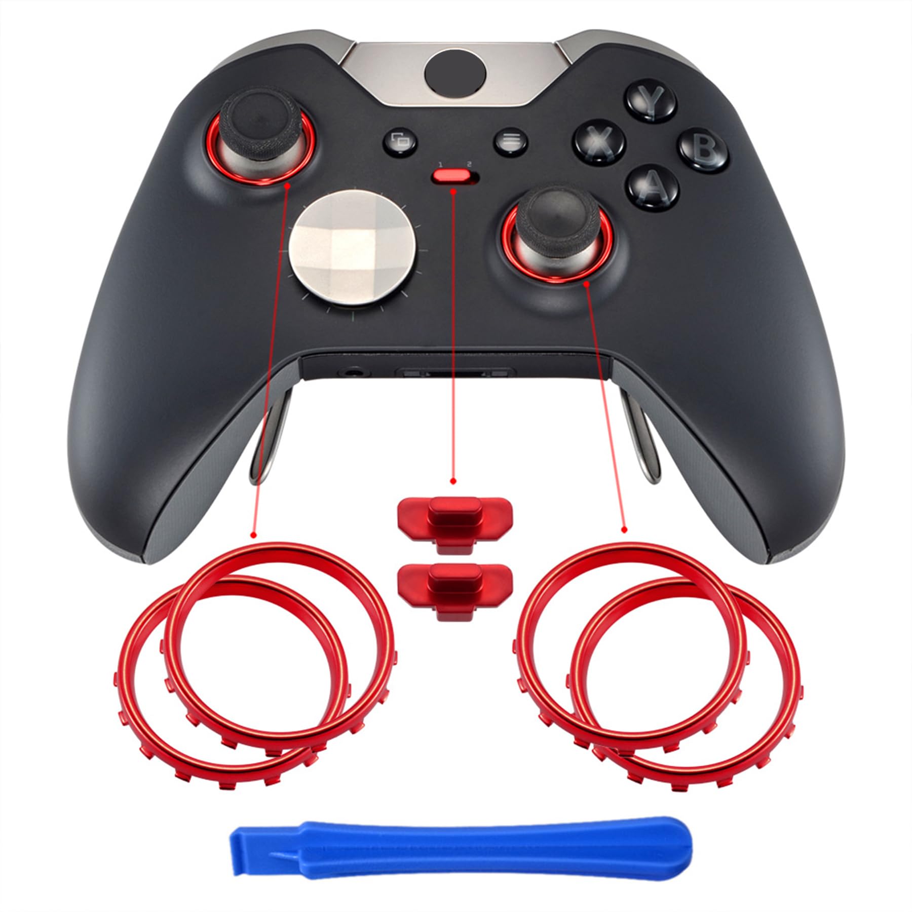eXtremeRate Thumbstick Tasten Accent Rings Joysticks Kreisring Zubehör ...