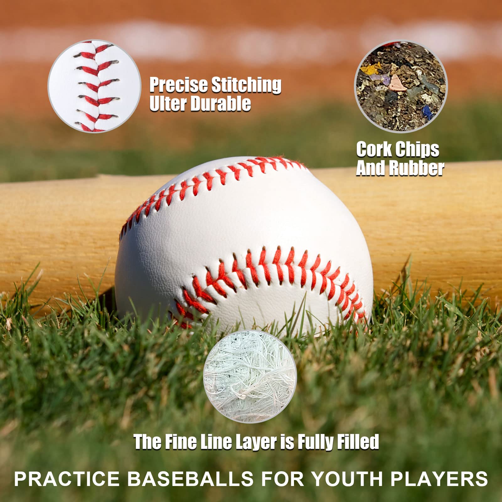 Snapklik.com : GKK Baseball 6 Ball Pack Practice Training Baseballs 9 Inch Baseballs For ...