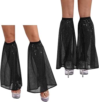 Amazon.com: Winnrchan Women's 70S Disco Boot Covers 80s Sparkly Sequin ...